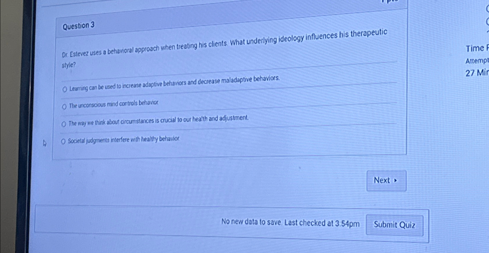 Solved Question 3or. ﻿Estevez uses a behavioral approach | Chegg.com