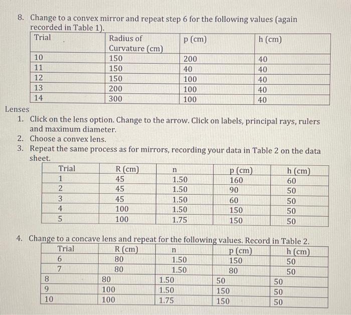 Solved Calculate your expected values of the object distance | Chegg.com
