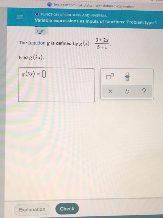 Solved Two point form calculator - with detailed explanation | Chegg.com