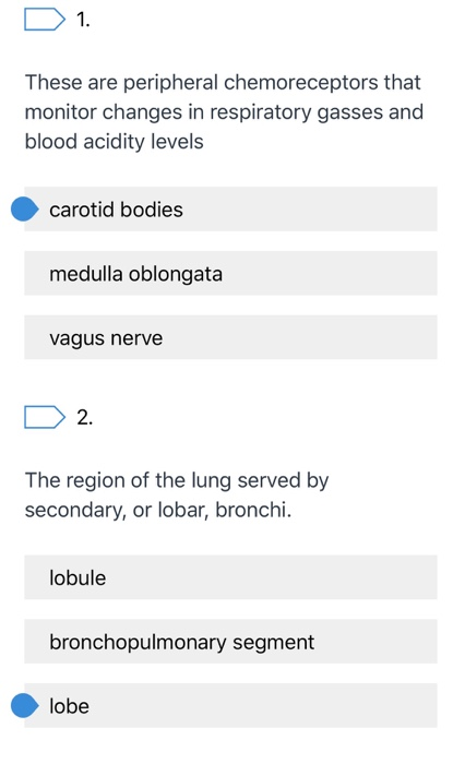 Solved D 1. These are peripheral chemoreceptors that monitor | Chegg.com