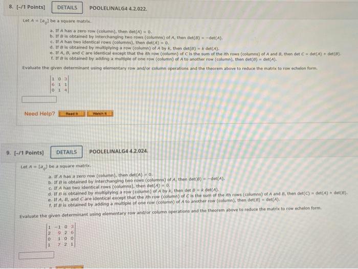Solved 4. (-/1 Points) DETAILS POOLELINALG4 4.2.012. Compute | Chegg.com