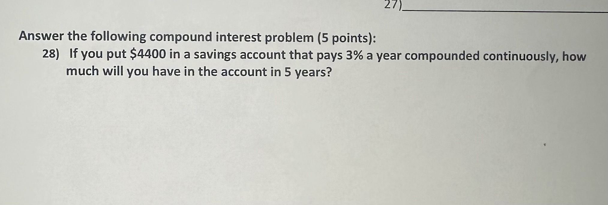 Solved Answer the following compound interest problem ( 5 | Chegg.com