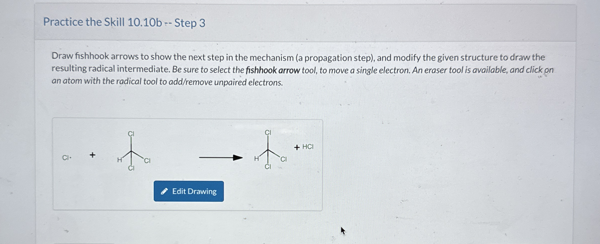 Solved Practice the Skill 10.10 ﻿b -- ﻿Step 3Draw fishhook | Chegg.com