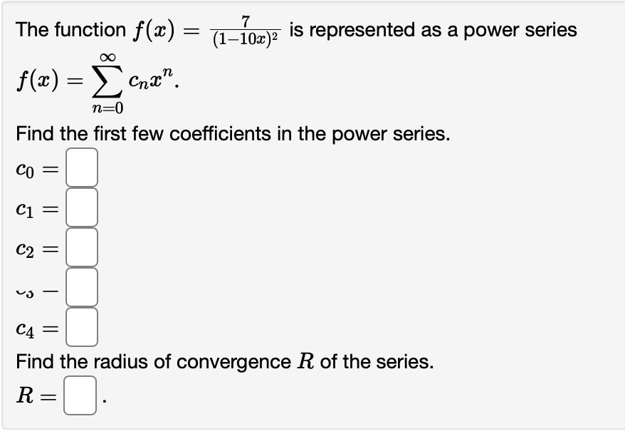 Solved The function f(x)=7(1-10x)2 ﻿is represented as a | Chegg.com