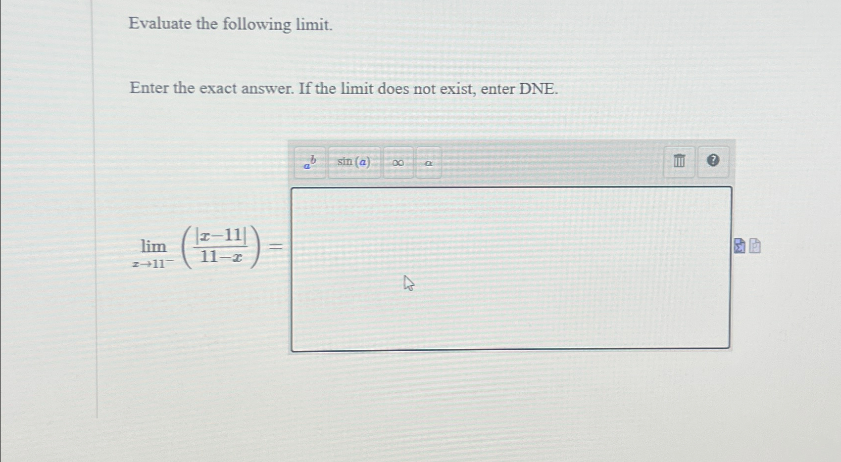 Solved Evaluate the following limit.Enter the exact answer. | Chegg.com