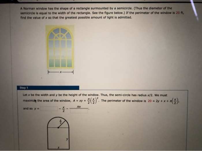 Solved A Norman window has the shape of a rectangle | Chegg.com