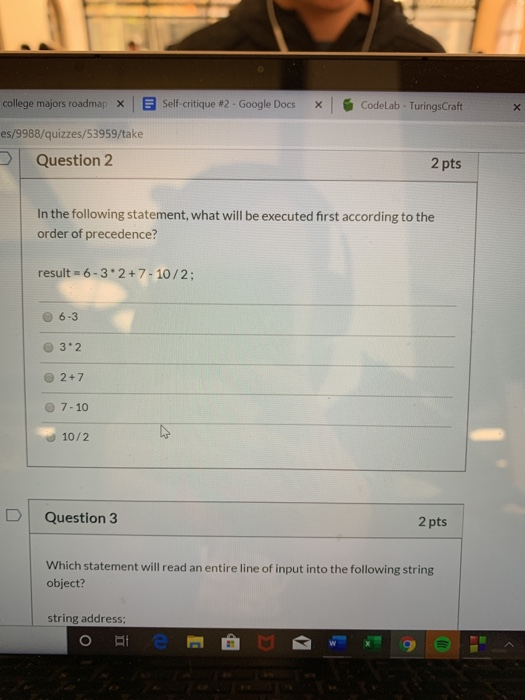 Solved college majors roadmap X B Self-critique #2 - Google | Chegg.com