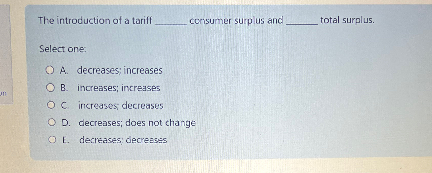 Solved The introduction of a tariff consumer surplus and | Chegg.com