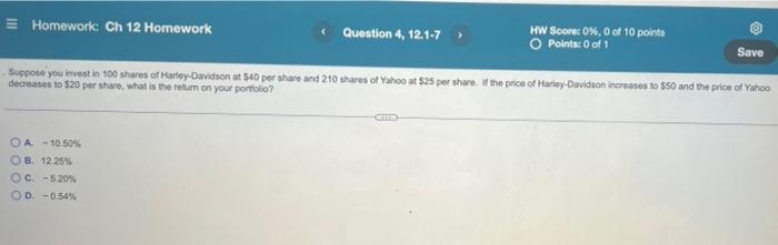 Solved = Homework: Ch 12 Homework Question 4, 121-7 HW | Chegg.com