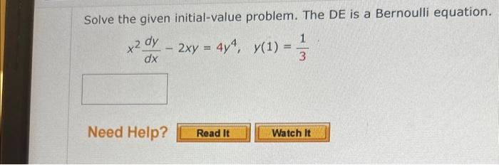 Solved Solve the given initial-value problem. The DE is a | Chegg.com