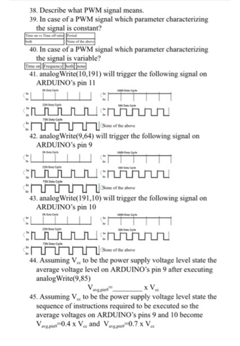 Solved QUESTION 4 In case of a PWM signal which parameter | Chegg.com