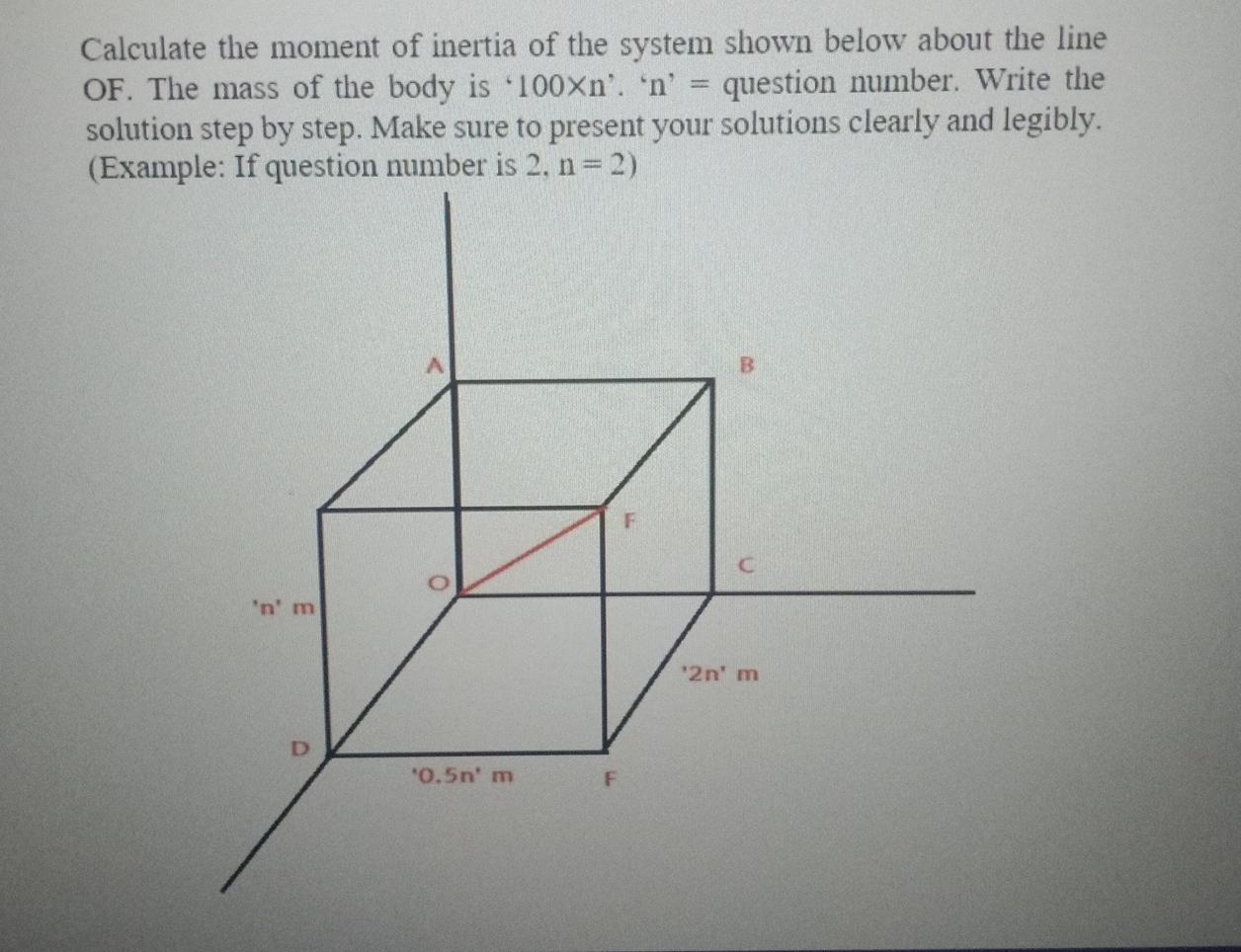 Calculate the moment of inertia of the system shown | Chegg.com