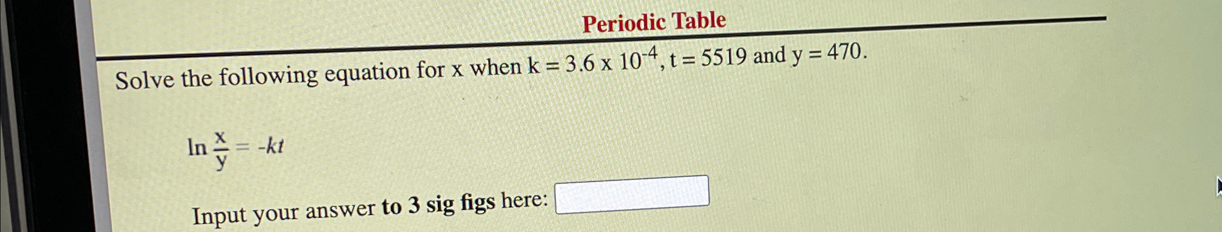 Solved Periodic TableSolve the following equation for x | Chegg.com