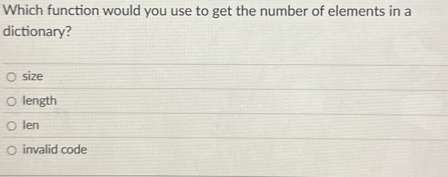 Solved Which function would you use to get the number of | Chegg.com