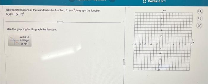 Solved Use transformations of the standard cubic function, | Chegg.com