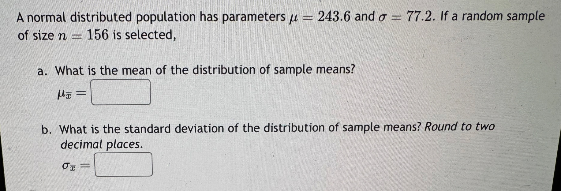 Solved A normal distributed population has parameters | Chegg.com