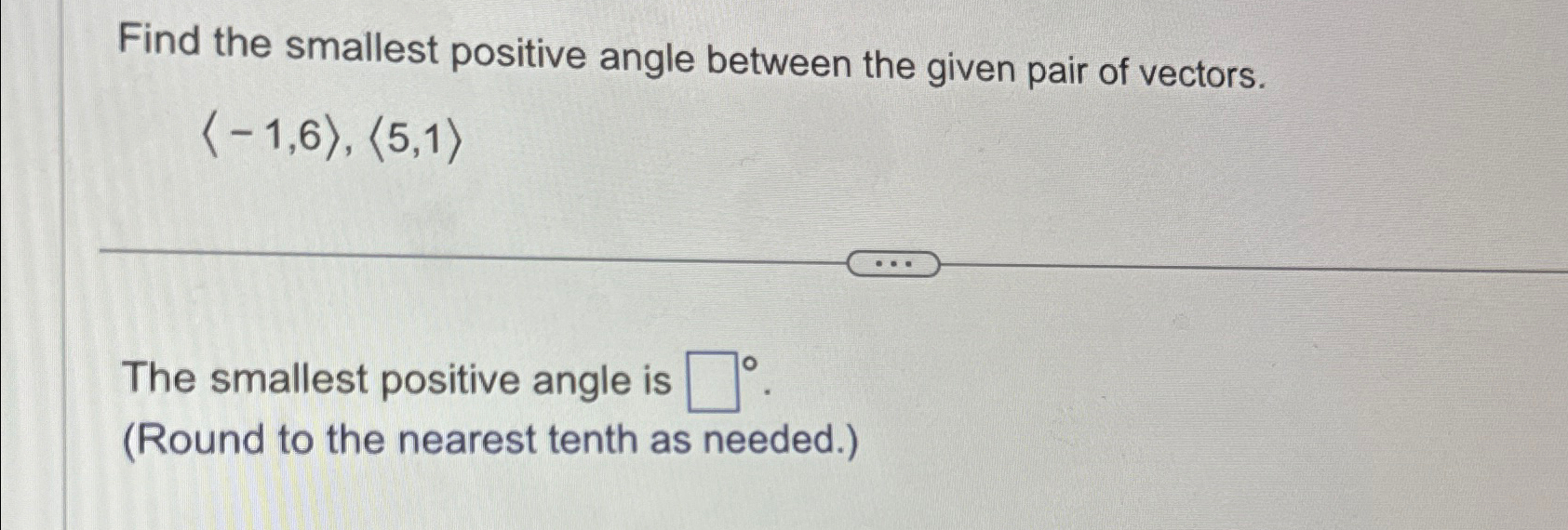Solved Find the smallest positive angle between the given | Chegg.com
