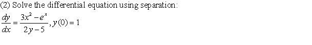 Solved Solve the differential equation using separation: | Chegg.com
