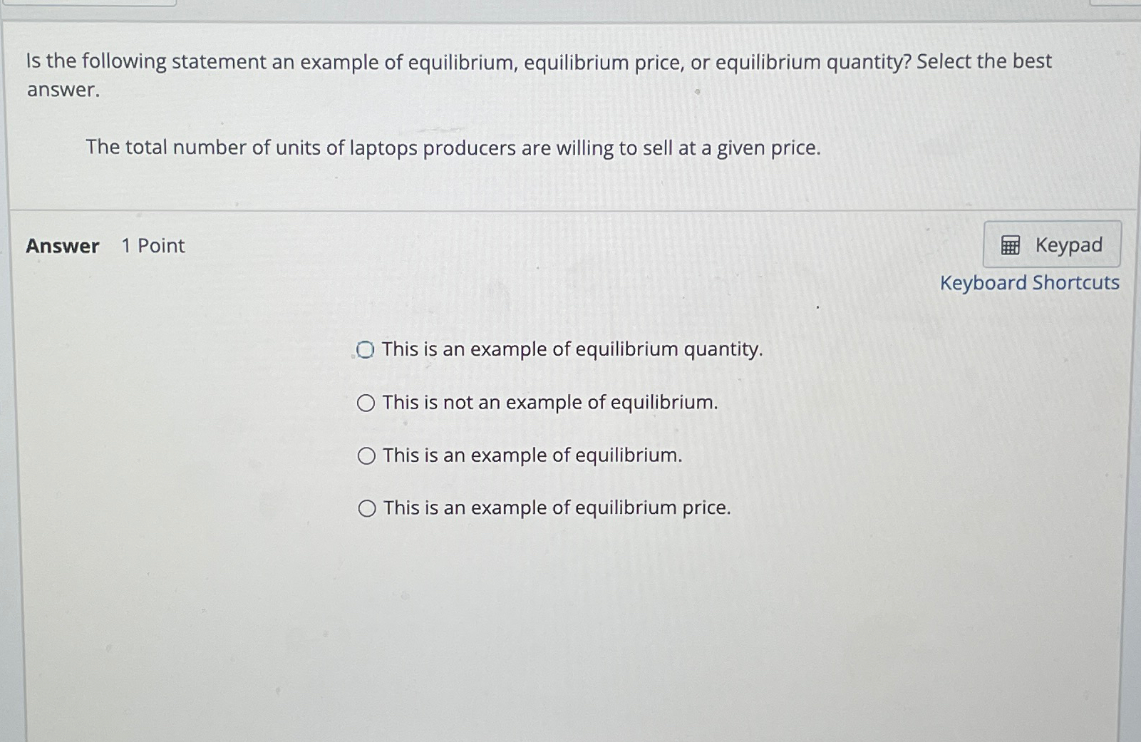 Solved Is the following statement an example of equilibrium, | Chegg.com