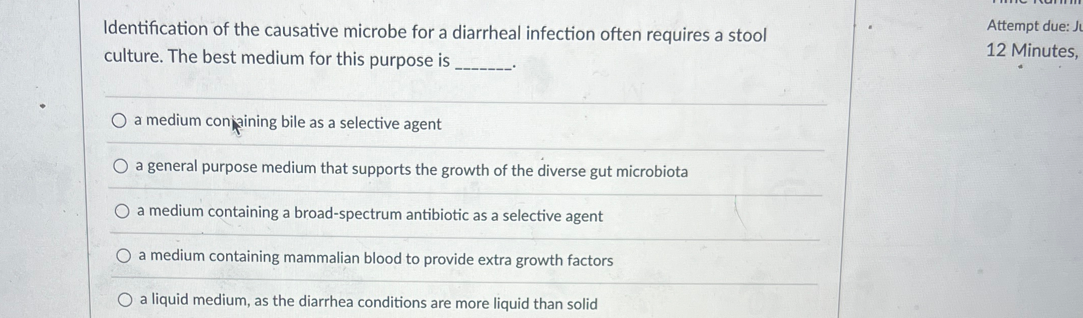 Solved Identification of the causative microbe for a | Chegg.com