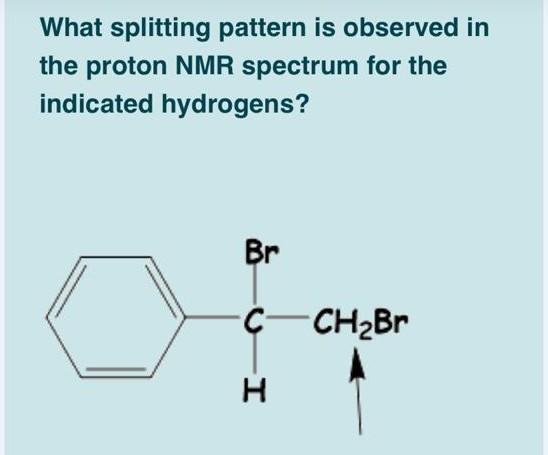 Solved What splitting pattern is observed in the proton NMR | Chegg.com