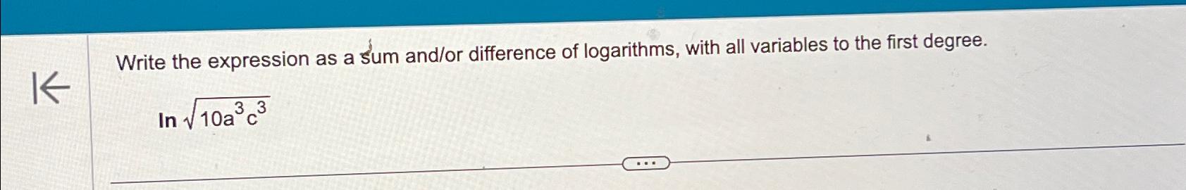 Solved Write the expression as a sum and/or difference of | Chegg.com