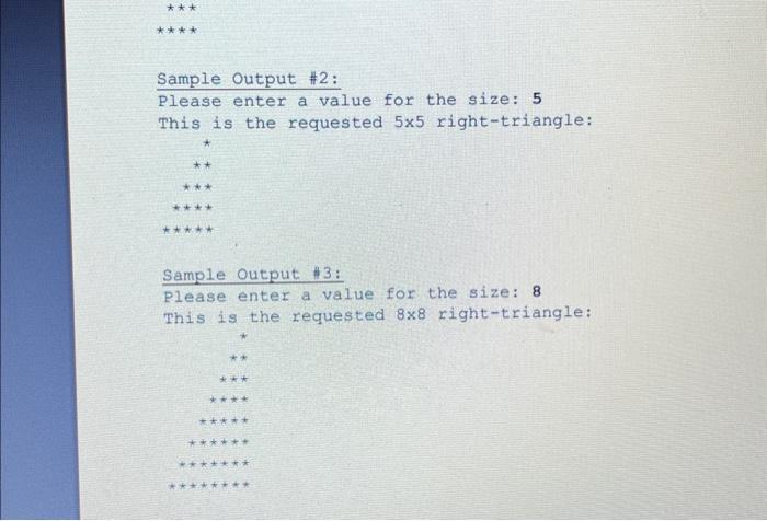 Solved Lab7C: Right-Triangle (Left): Please write a program | Chegg.com
