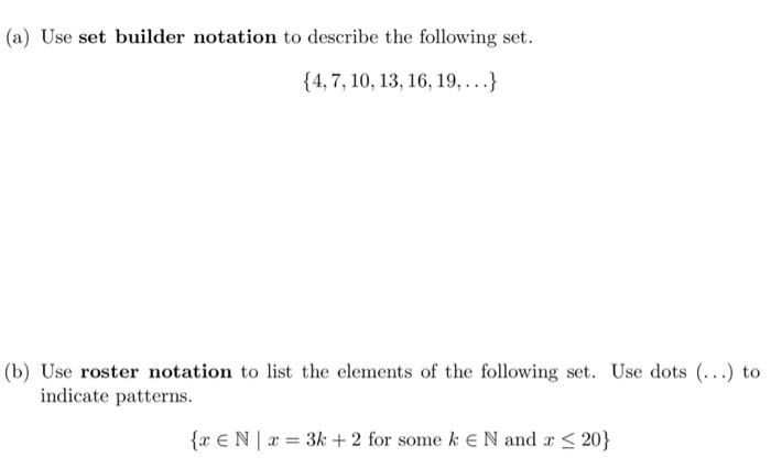 Solved (a) Use set builder notation to describe the | Chegg.com