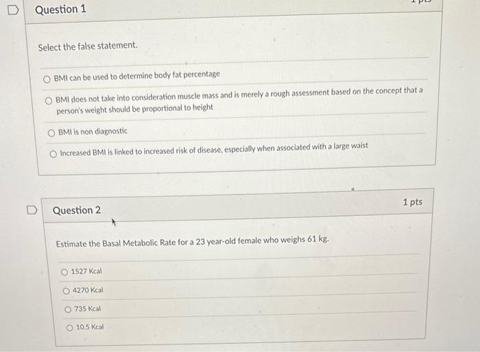 Solved Select the false statement. BMI can be used to | Chegg.com
