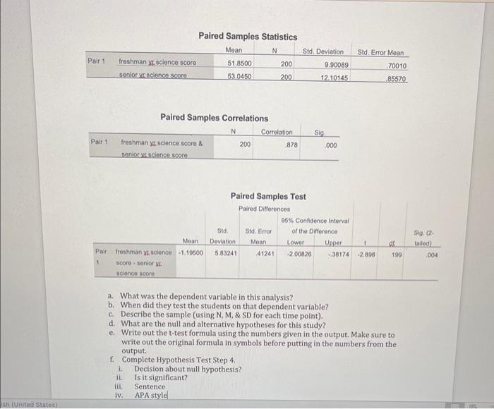 Solved Paired Samples Statistics Paired Samples Correlations | Chegg.com