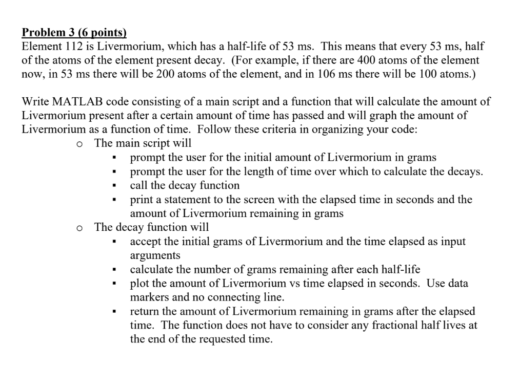 Solved Problem 3 (6 ﻿points)Element 112 ﻿is Livermorium, | Chegg.com