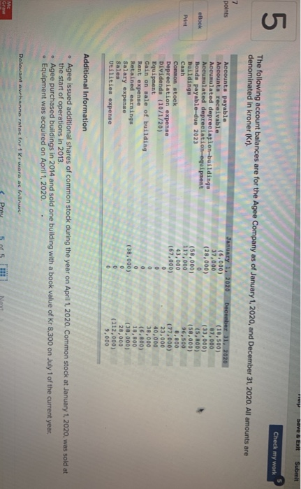 Solved Save & Exit Submit 5 Check my work The following | Chegg.com