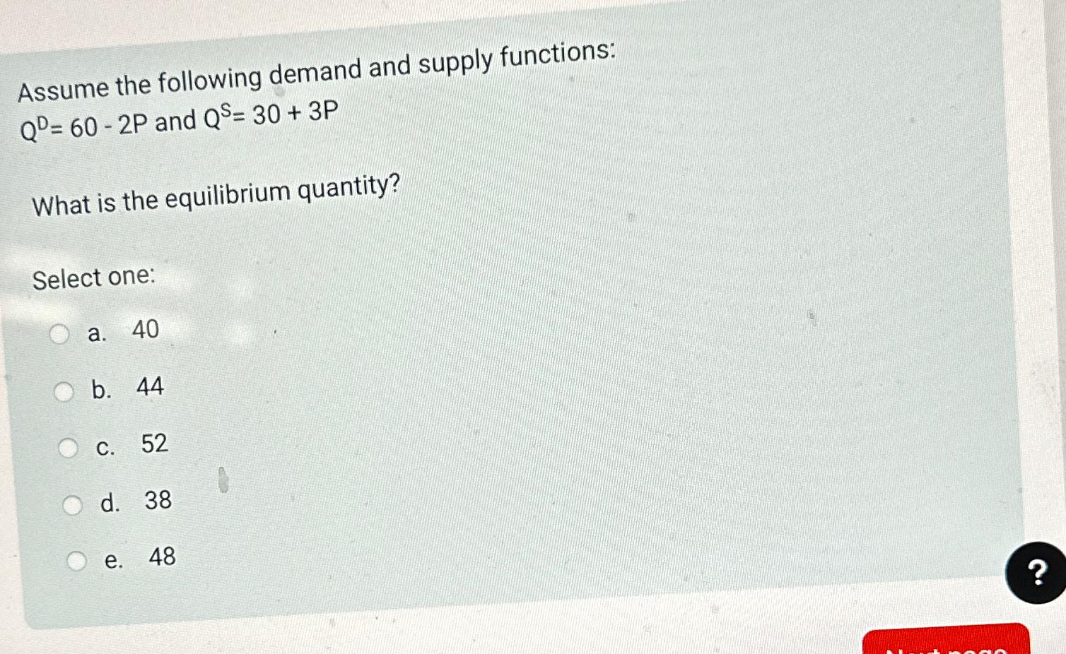 Solved Assume the following demand and supply functions: | Chegg.com