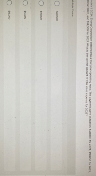 Solved nuary 1, 2024, ﻿Zhang Corporabion entered into a | Chegg.com