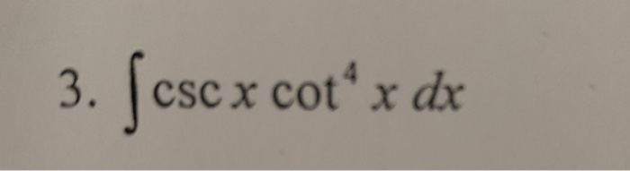 Solved 3. fcsc x cot* x dx | Chegg.com