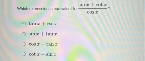 Solved Which expression is equivalent to | Chegg.com