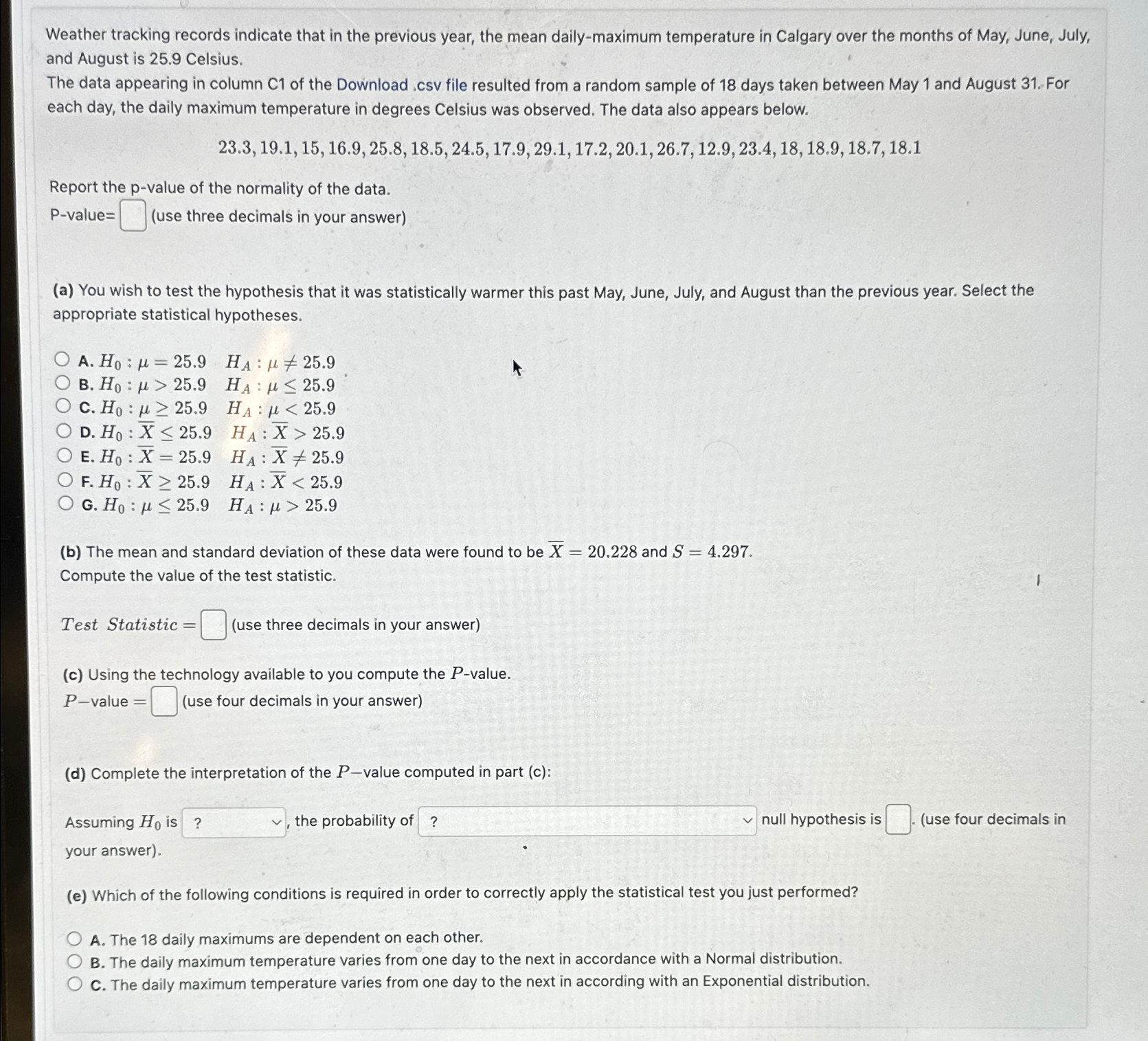 Solved Weather tracking records indicate that in the | Chegg.com
