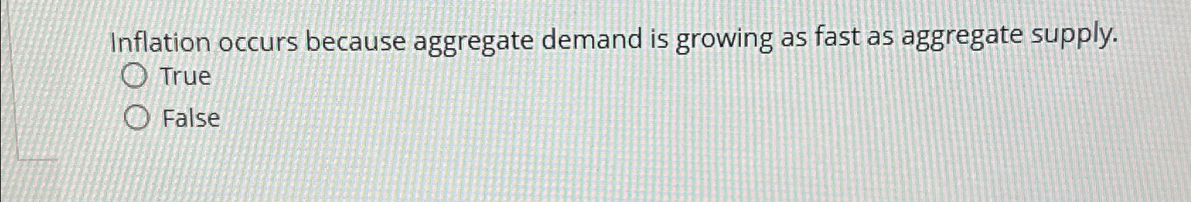 Solved Inflation occurs because aggregate demand is growing | Chegg.com