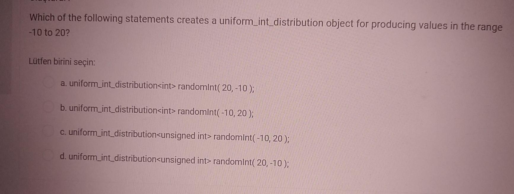 Solved Which of the following statements creates a | Chegg.com