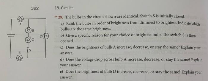 Solved **29. ﻿The bulbs in the circuit shown are idential. | Chegg.com
