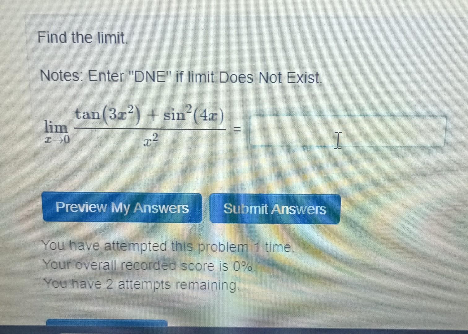 Solved Notes: Enter "DNE" if limit Does Not Exist. | Chegg.com