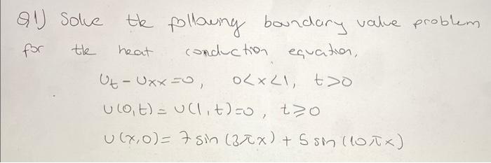 Solved Q1) Solve the following boundary value problem for | Chegg.com