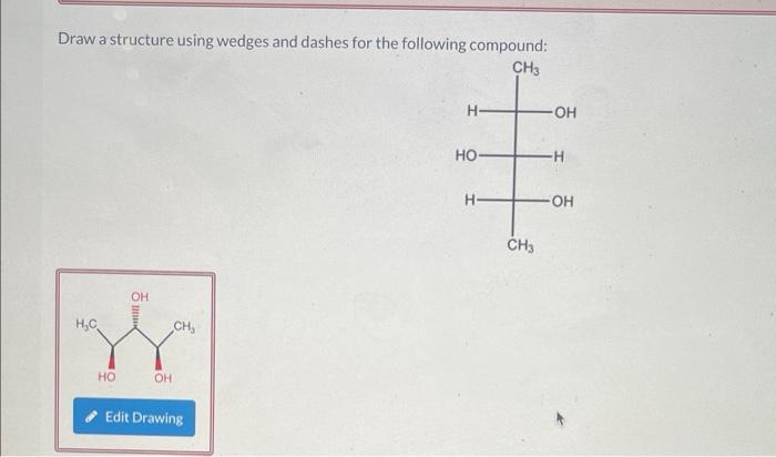 Solved Draw a structure using wedges and dashes for the | Chegg.com