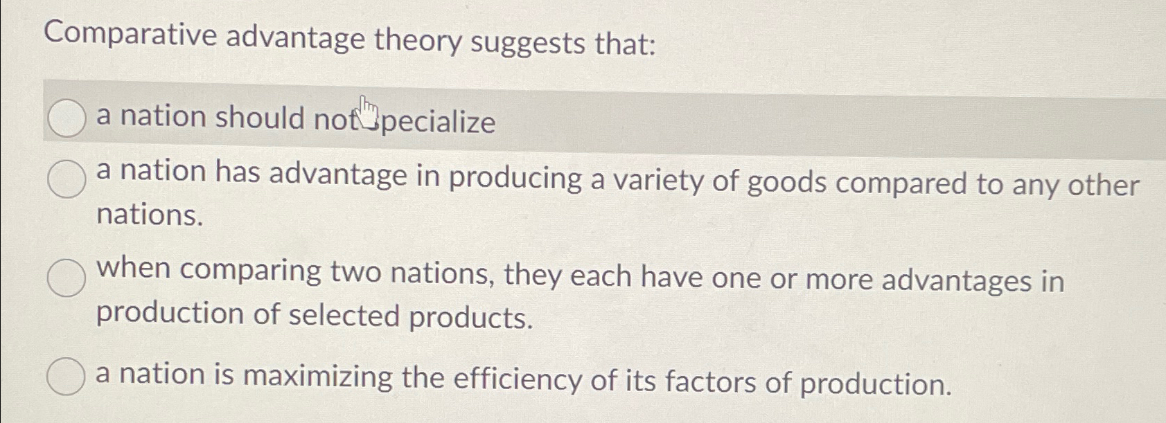Solved Comparative Advantage Theory Suggests Thata Nation 9277