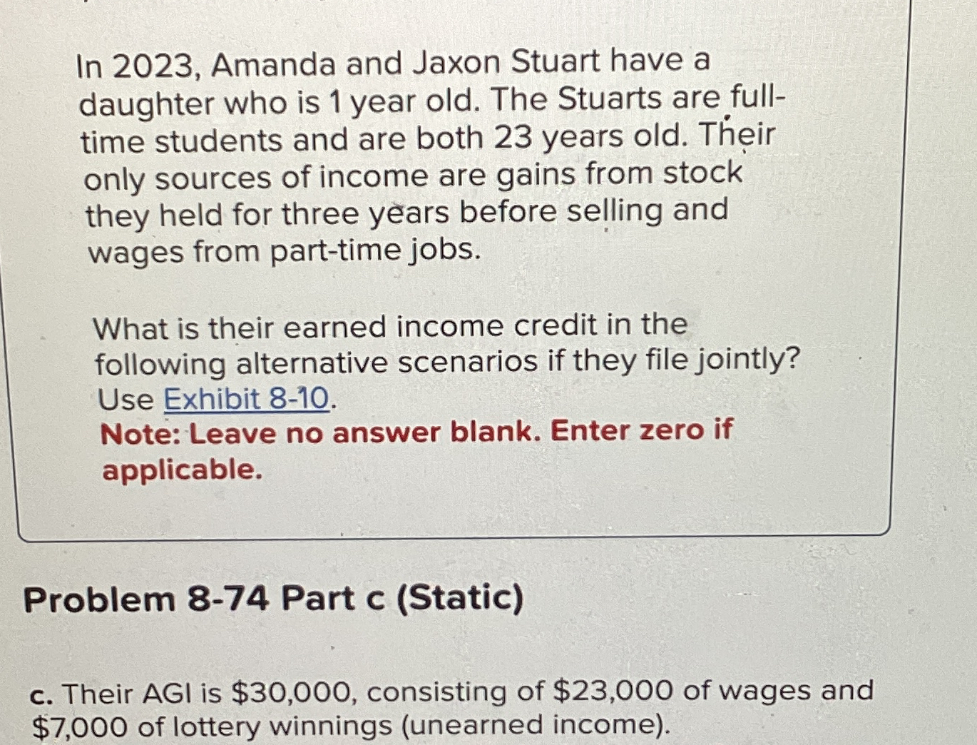 Solved In 2023, ﻿Amanda and Jaxon Stuart have a daughter who | Chegg.com