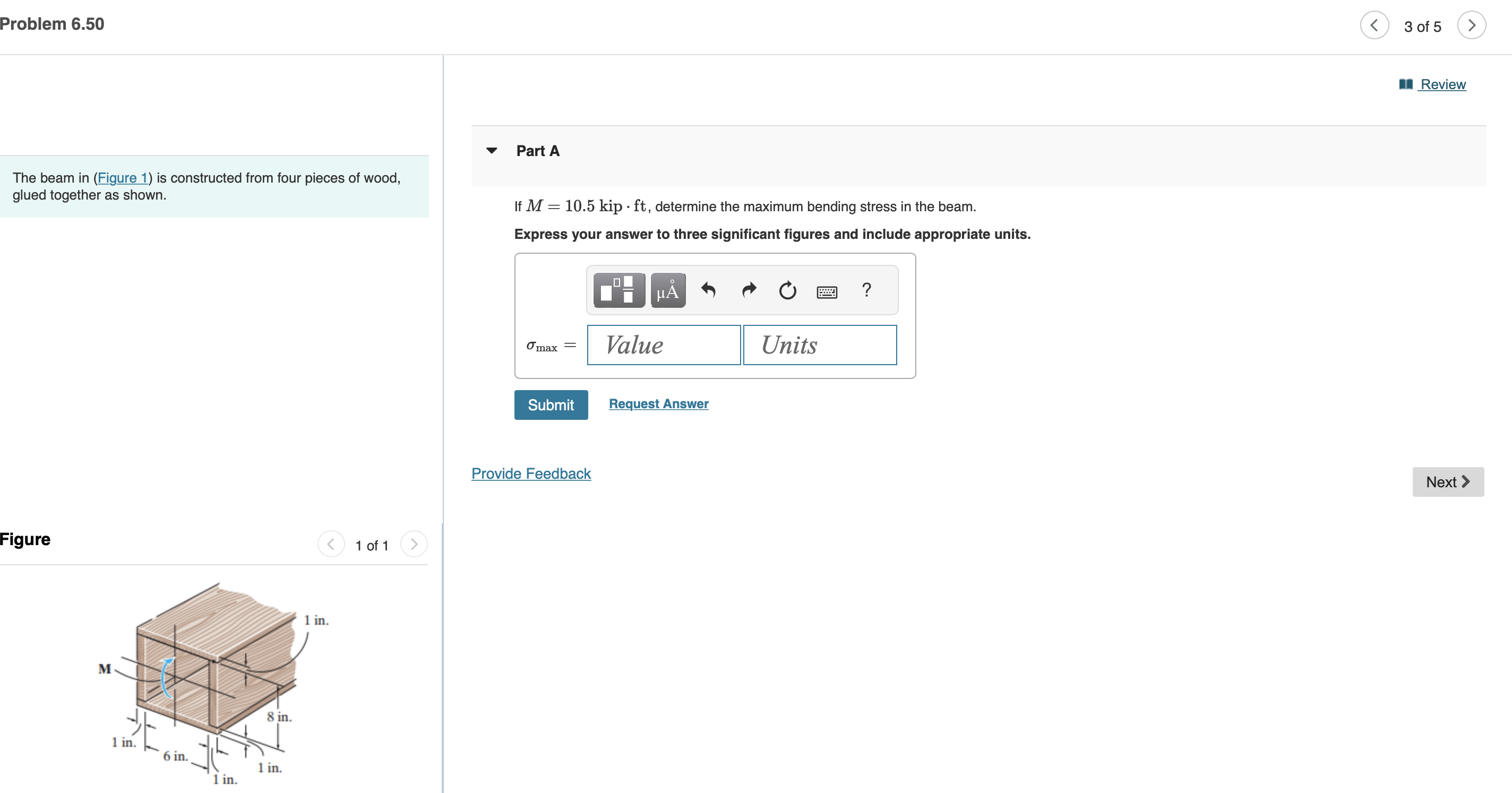 Solved The beam in (Figure 1) ﻿is constructed from four | Chegg.com
