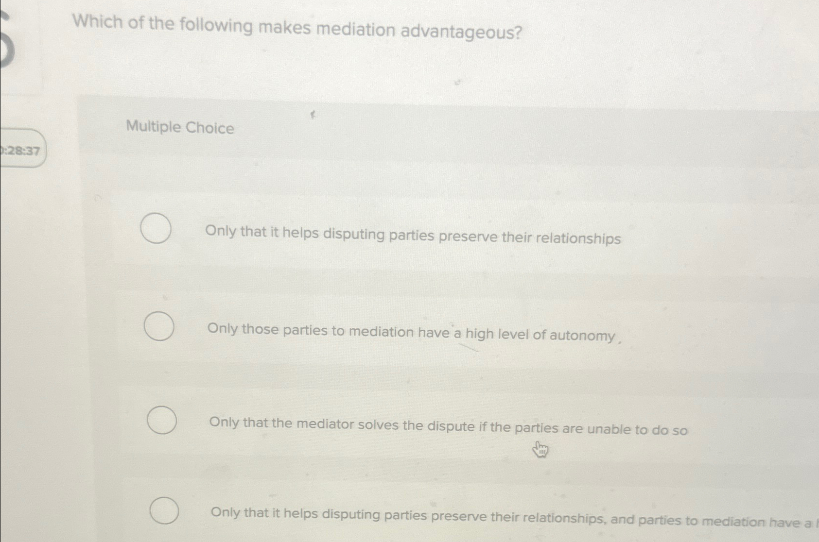 Solved Which of the following makes mediation | Chegg.com