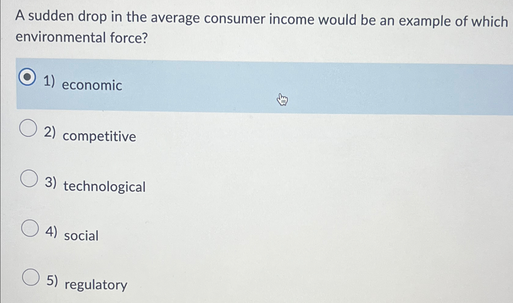 Solved A sudden drop in the average consumer income would be | Chegg.com