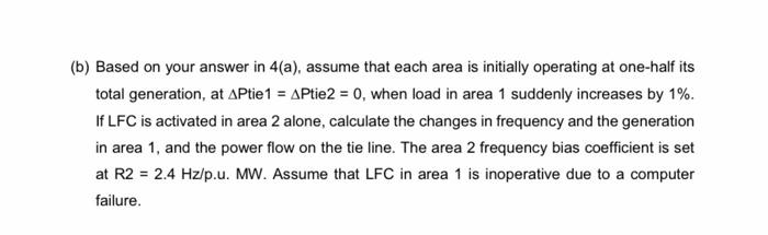 A block diagram representation for the two-area | Chegg.com