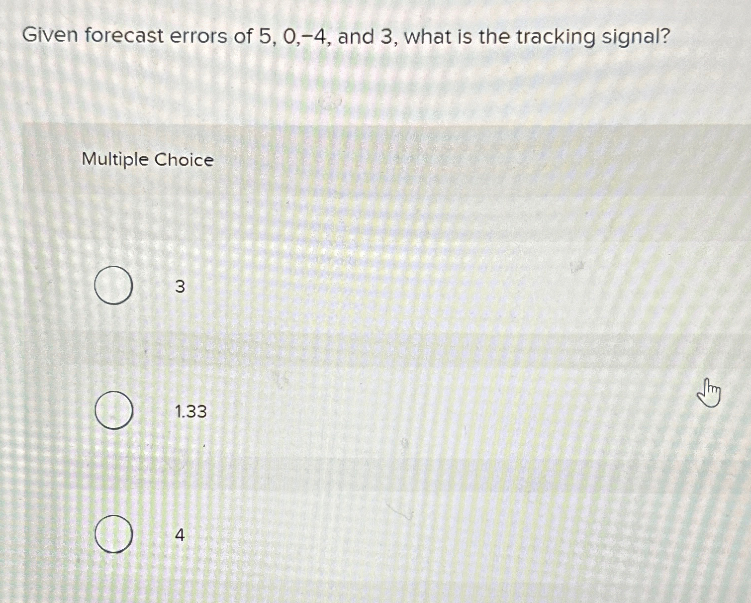 Solved Given forecast errors of 5,0,-4, ﻿and 3 , ﻿what is | Chegg.com